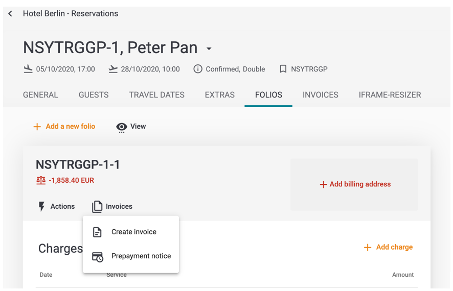 Prepayment Notice & Advance Invoice – Apaleo Help Center